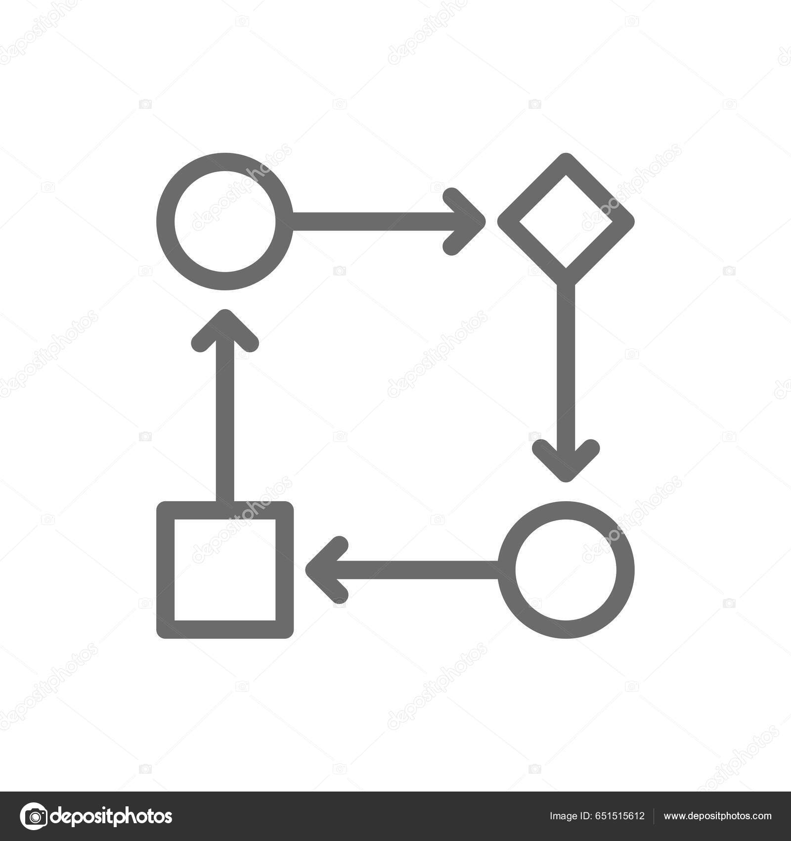 Flujo Trabajo Icono Trabajo Equipo Gestión Con Estilo Contorno Negro ...