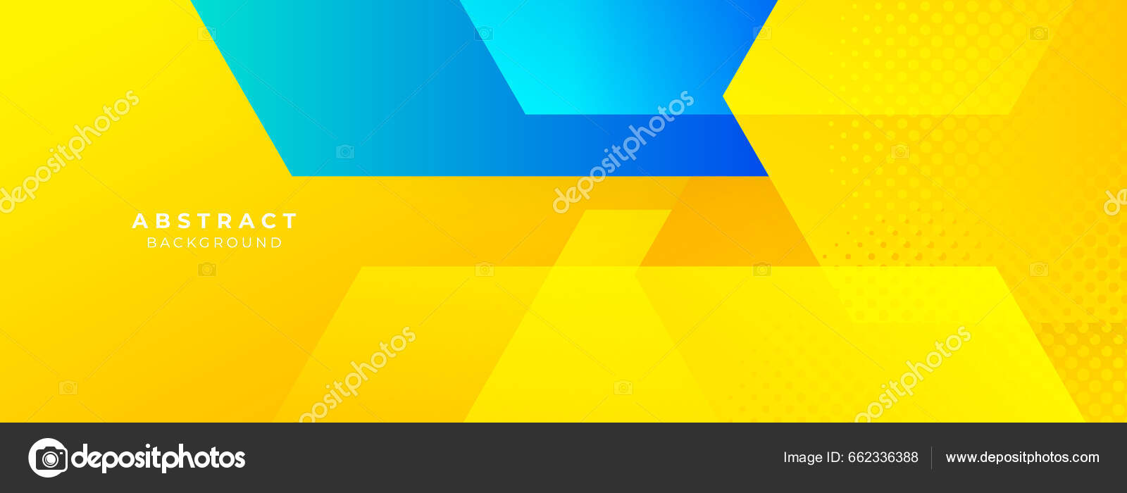 Blue Yellow Geometric Shapes Abstract Modern Technology Background ...