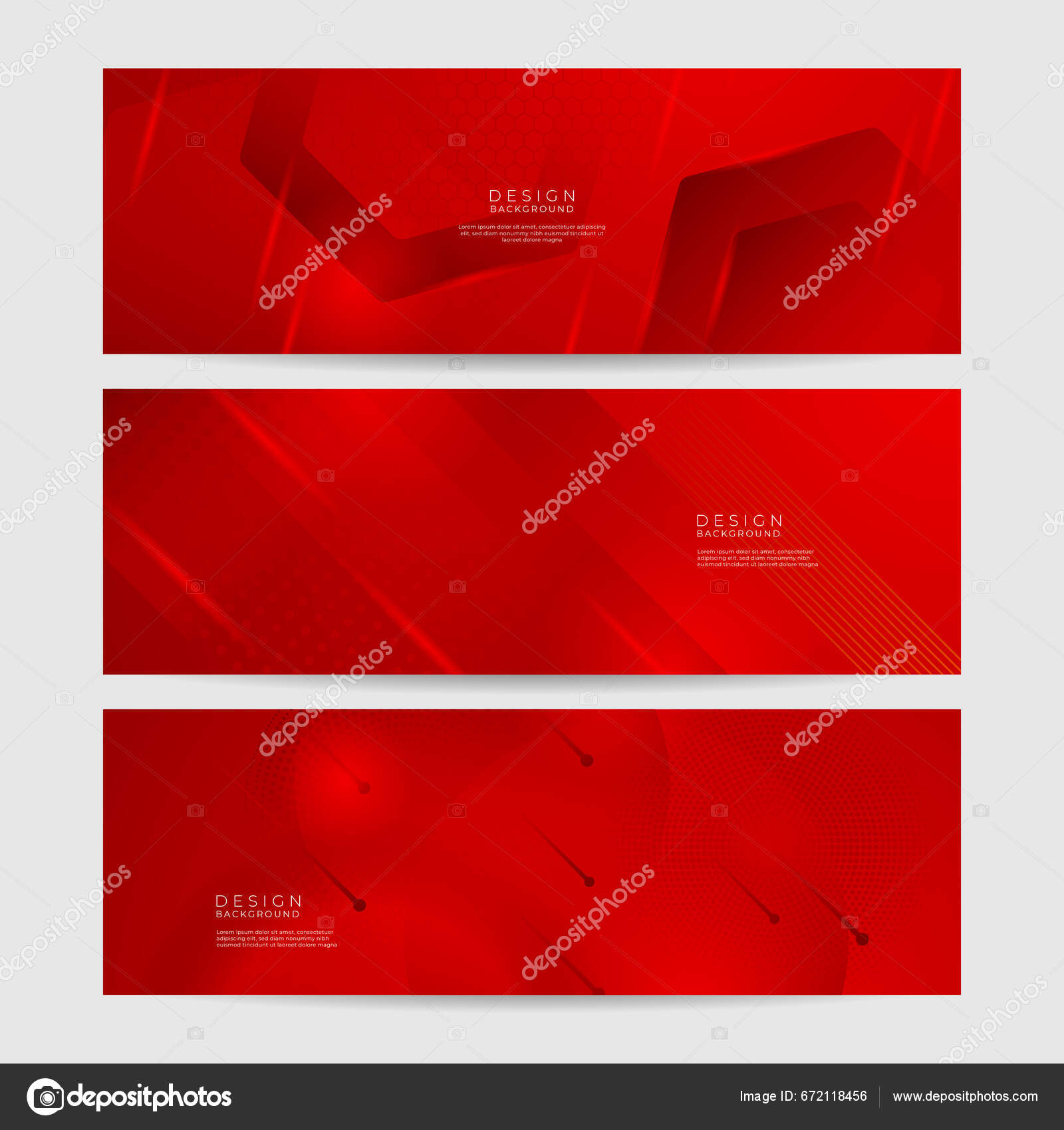 Modern Red Abstract Banner Background Red Banner Template Vector ...