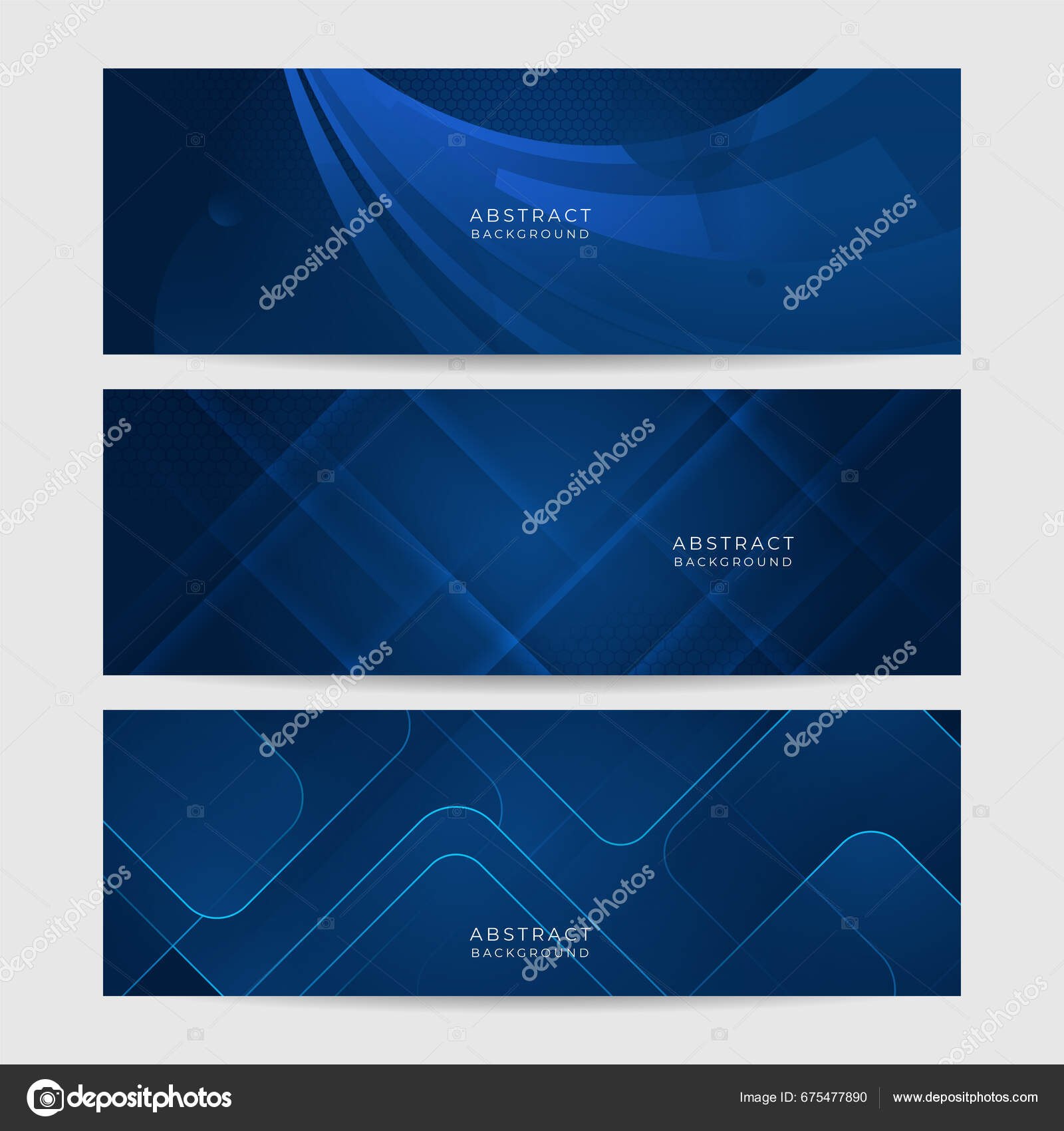Modern Abstract Gradient Dark Navy Blue Banner Minimal Geometric Dark ...