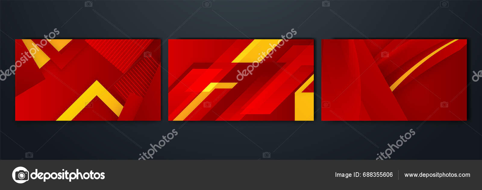 Abstract Red Orange Yellow Geometric Shapes Vector Technology ...