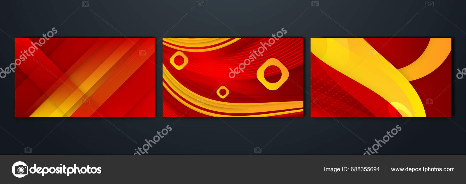 Modern Abstract Red Orange Yellow Banner Background Design Vector ...