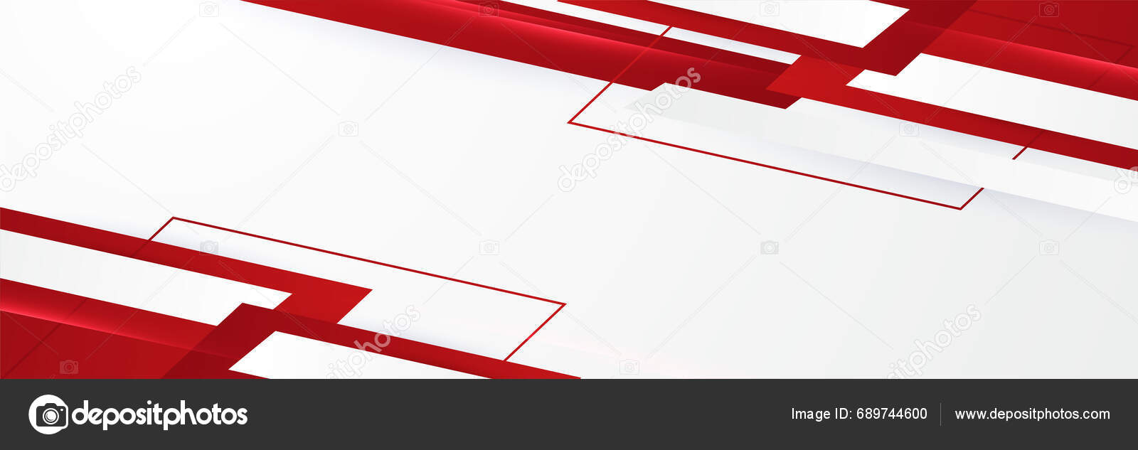 Red White Abstract Wide Banner Background Template Corporate Concept ...