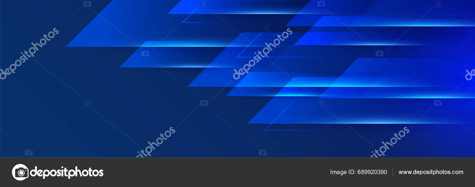 Blue Abstract Vector Long Banner Background Modern Abstract Gradient ...