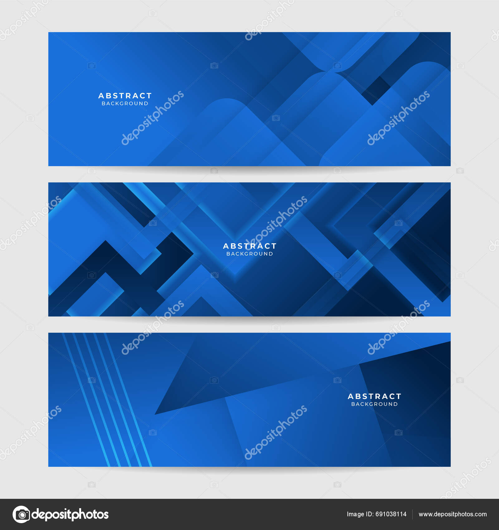 Modern Blue Abstract Web Banner Background Creative Design Stock Vector ...