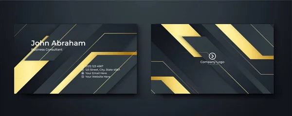 Modern Luxury Black Gold Business Card Design Template Modern Business ...
