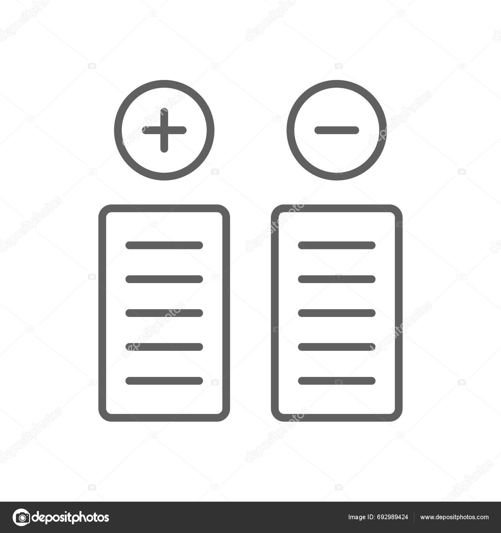 Pros Cons Crisis Management Icon Black Outline Style Positive Choice ...