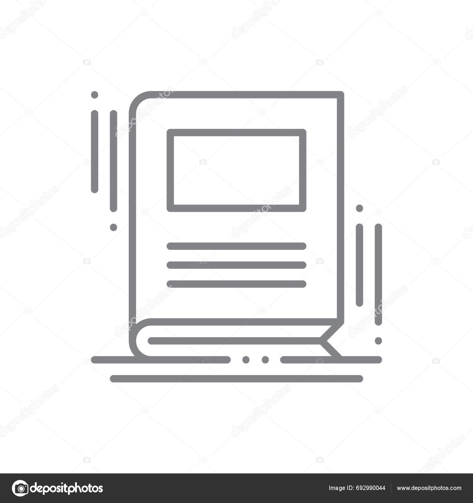 Book Education Icon Black Outline Style Education Library Literature ...