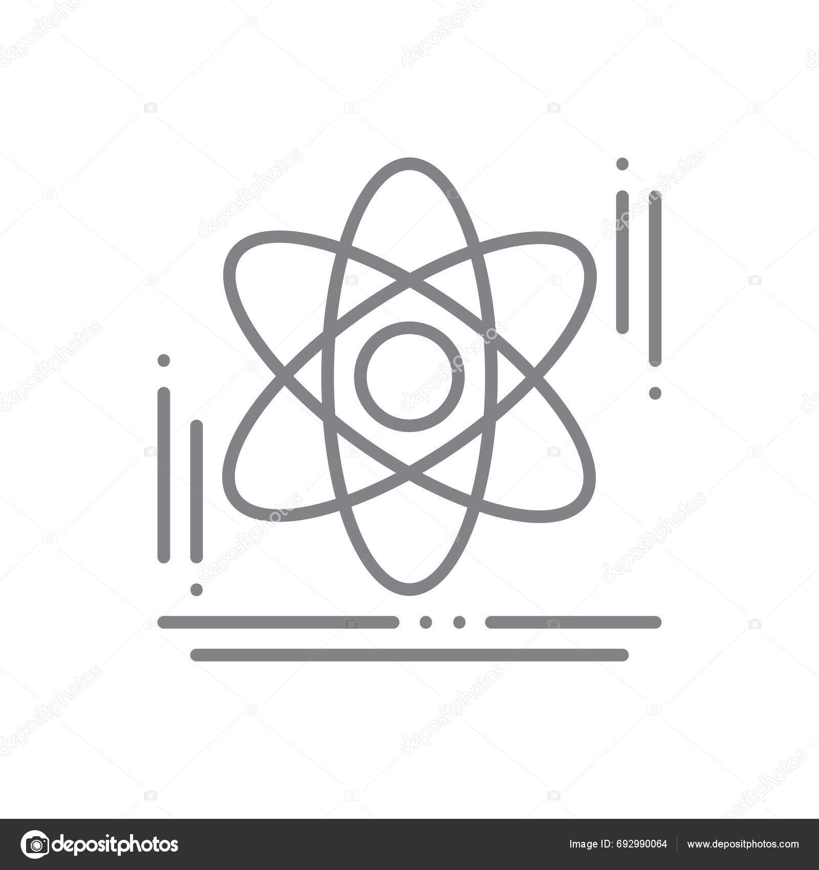 Science Education Icon Black Outline Style Chemistry Molecule Chemical ...