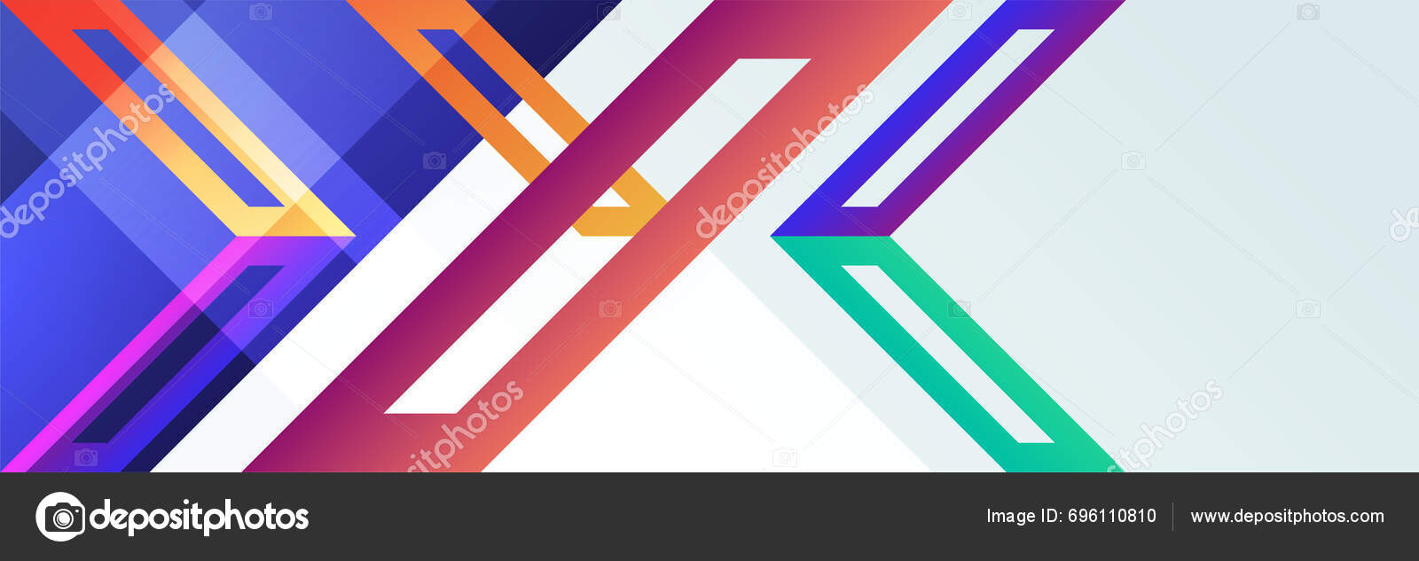 Flat Mosaic Banner Background Geometric Shapes Stock Vector by ...