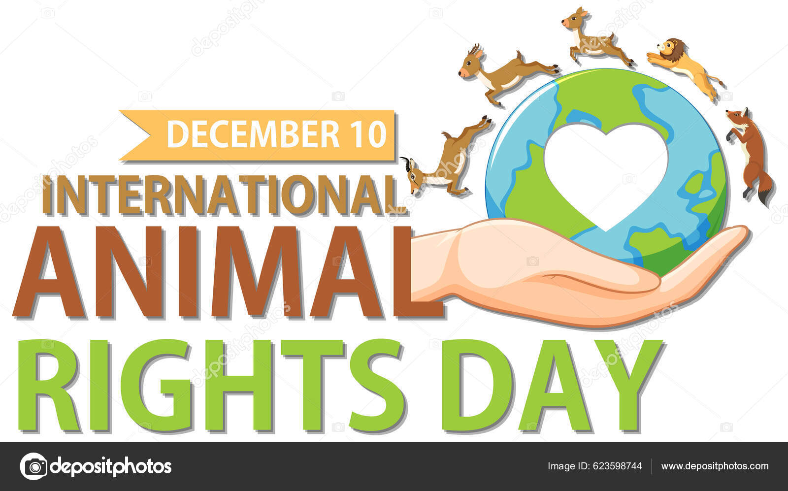 International Animal Rights Day Banner Illustration Stock Vector by ...