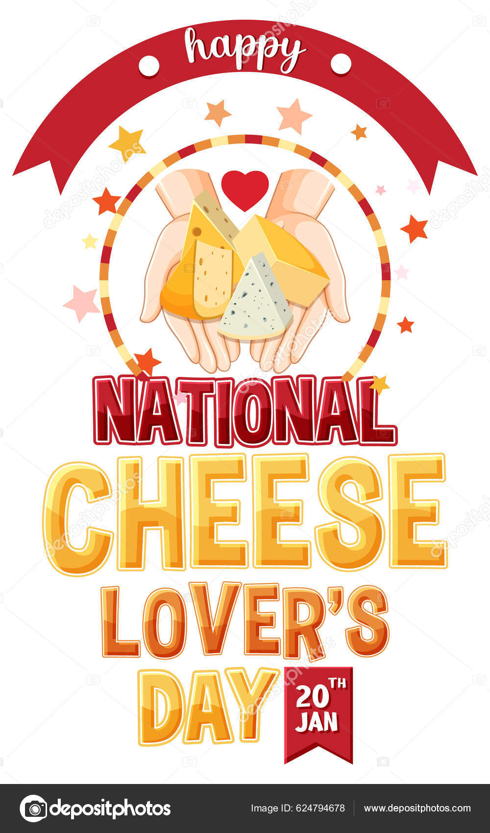National Cheese Lovers Day Banner Design Illustration Stock Vector by ...