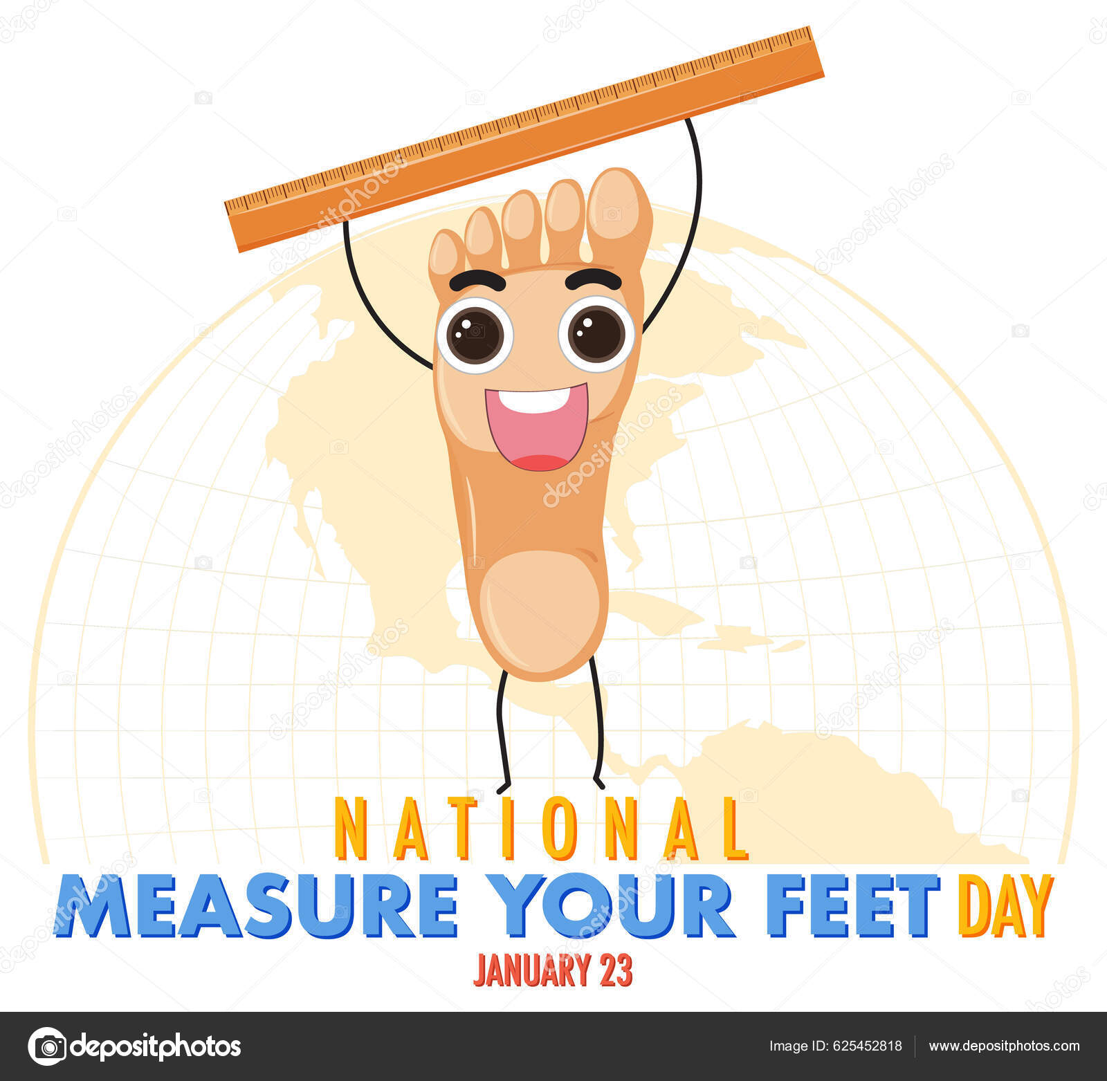 National Measure Your Feet Day Banner Design Illustration Stock Vector ...