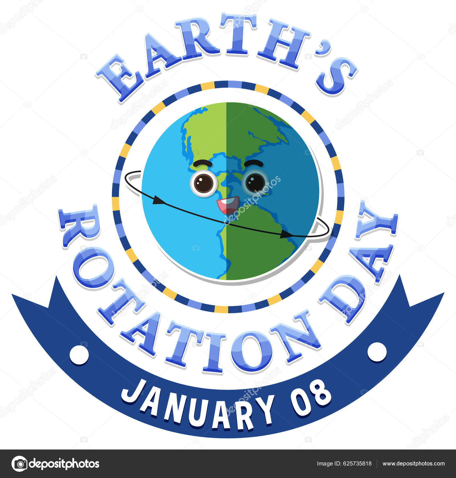 Happy Earths Rotation Day Banner Design Illustration Stock Vector by ...