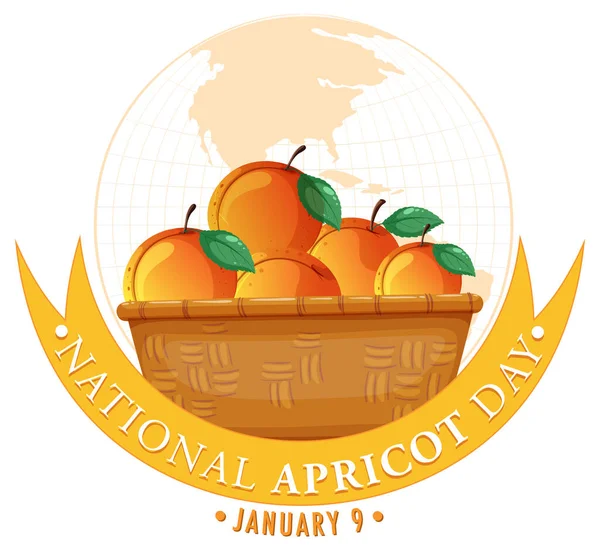 National Apricot Day Poster Design Illustration Stock Vector by ...