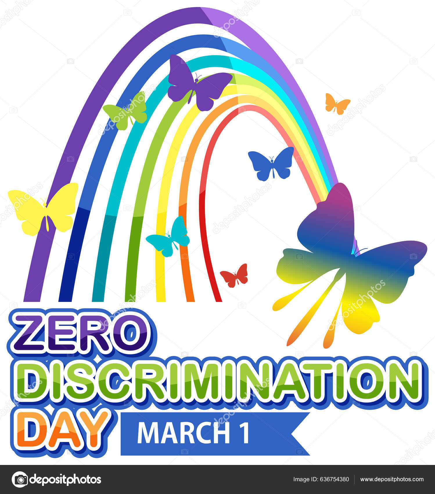 Zero Discrimination Day Banner Design Illustration Stock Vector by ...