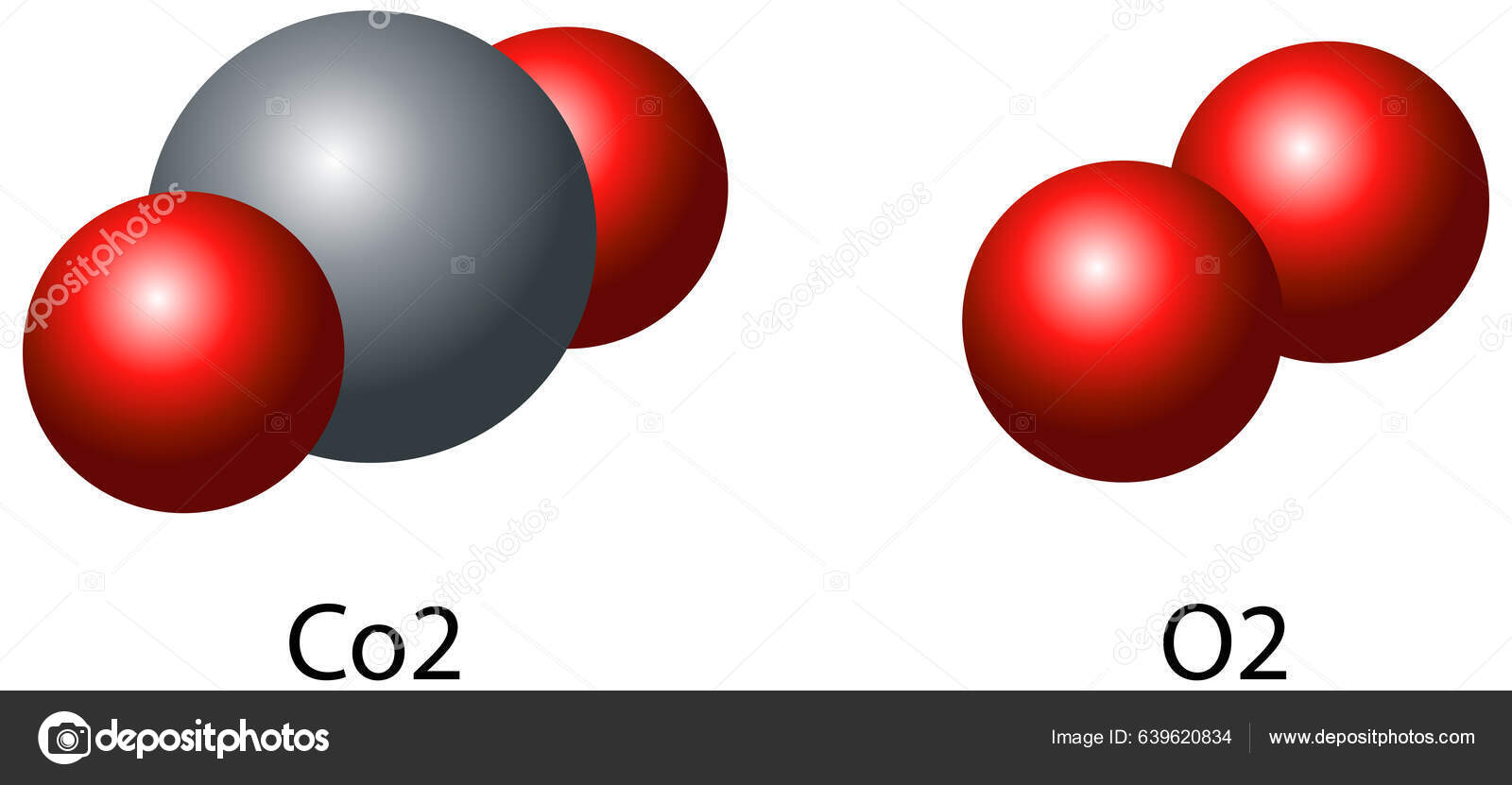 Molecules Carbon Dioxide Oxygen Illustration Stock Vector Image by ...