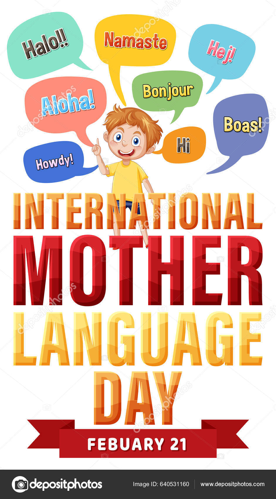 International Mother Language Day Banner Design Illustration Vector de ...