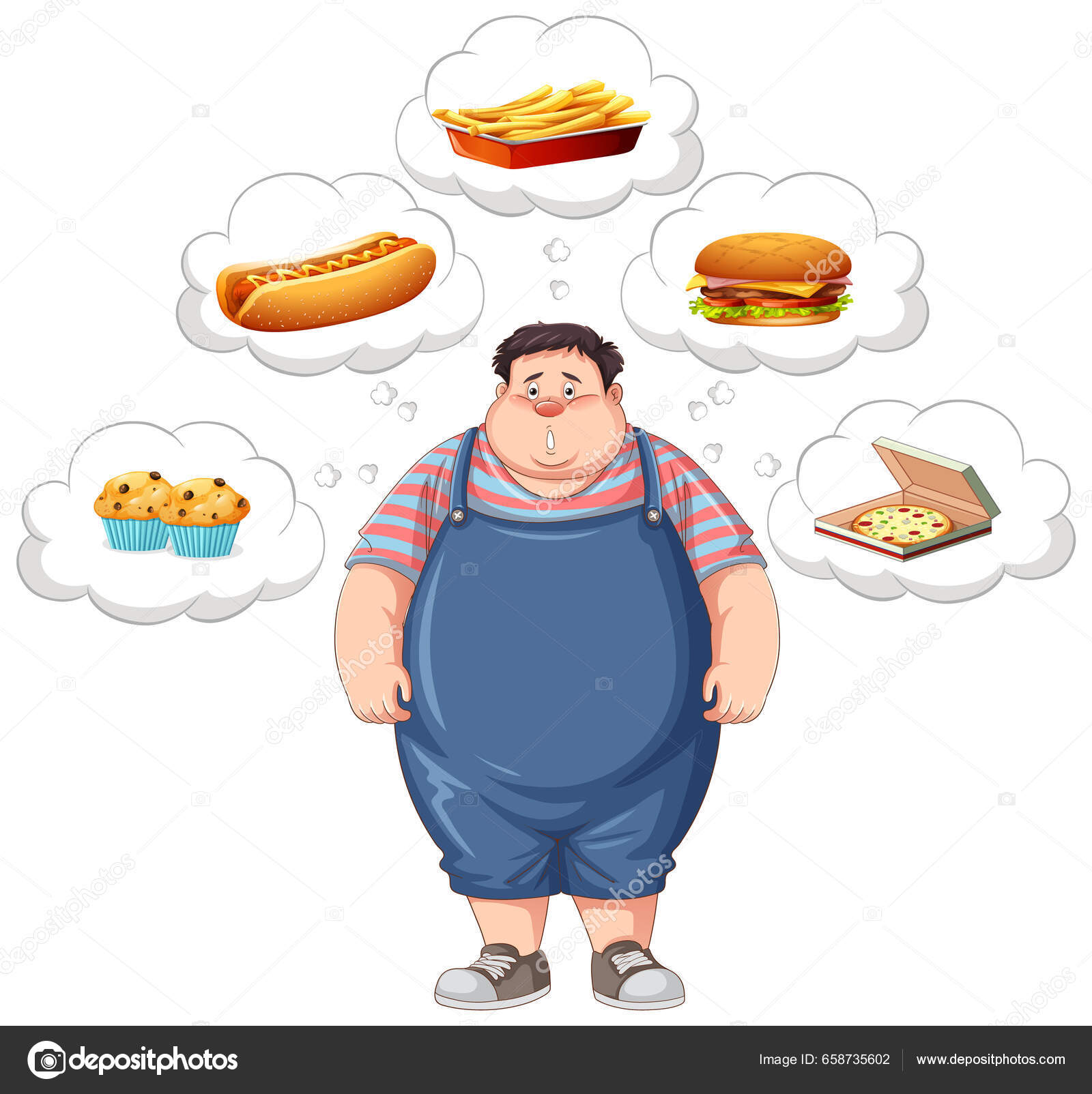 Fat Person Eating Cartoon