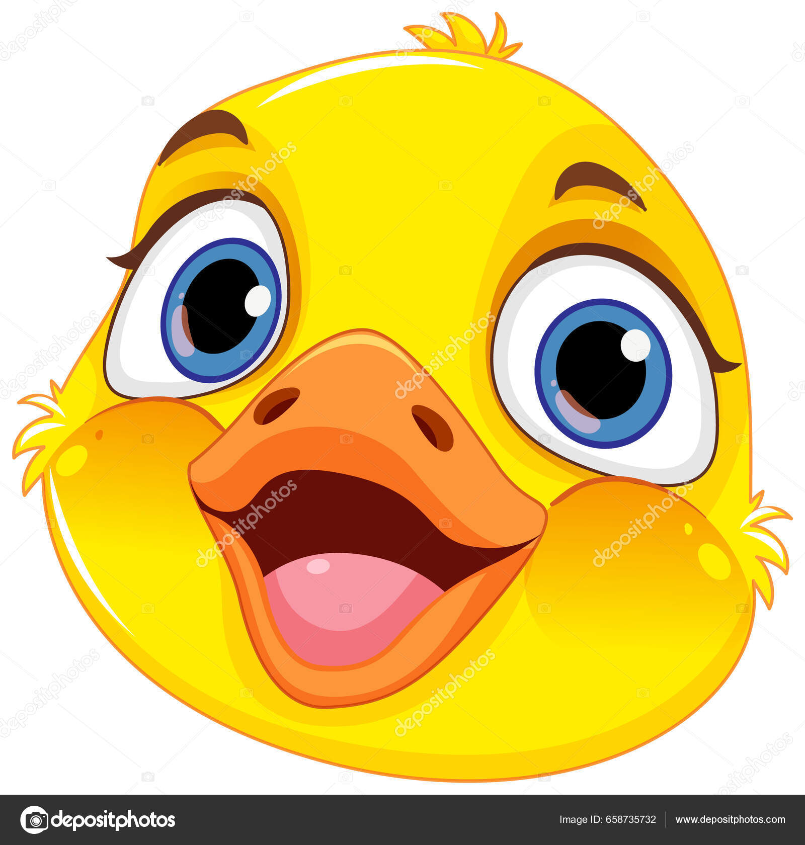 Baby Frango Cabeça Cartoon Ilustração Vetor de ©blueringmedia 658735732