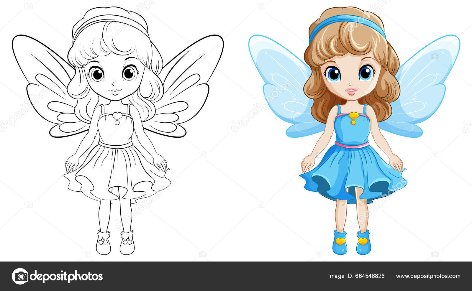 Doodle Hada Bosquejo Ilustración Dibujos Animados Vector de stock ...