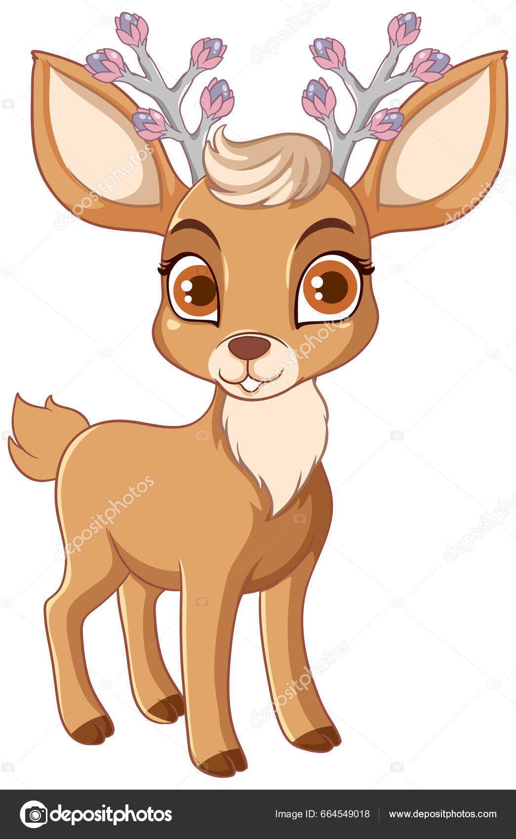 Dibujos Animados Venado Lindo Carácter Ilustración Vector de stock por ...