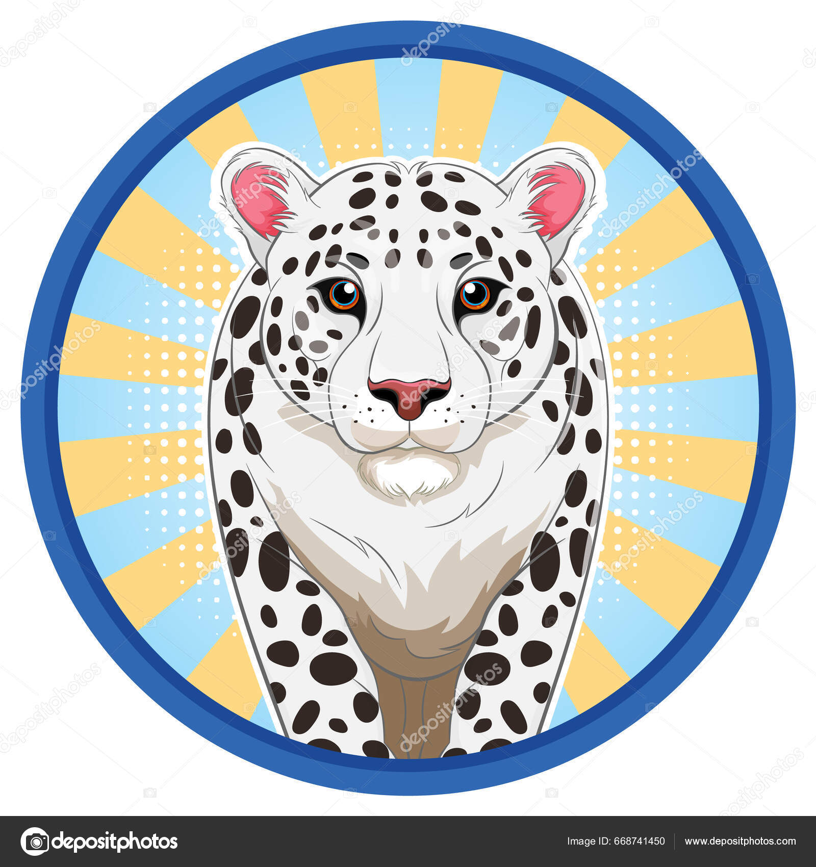 Vector Cartoon Illustration Tiger Comic Style Background Stock Vector ...