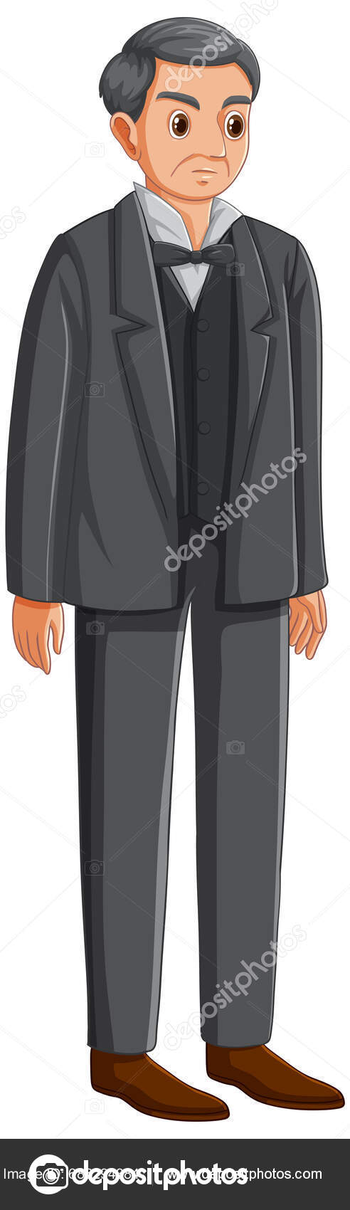 Old Man Wearing Suit Vector Cartoon Illustration Stock Vector by ...