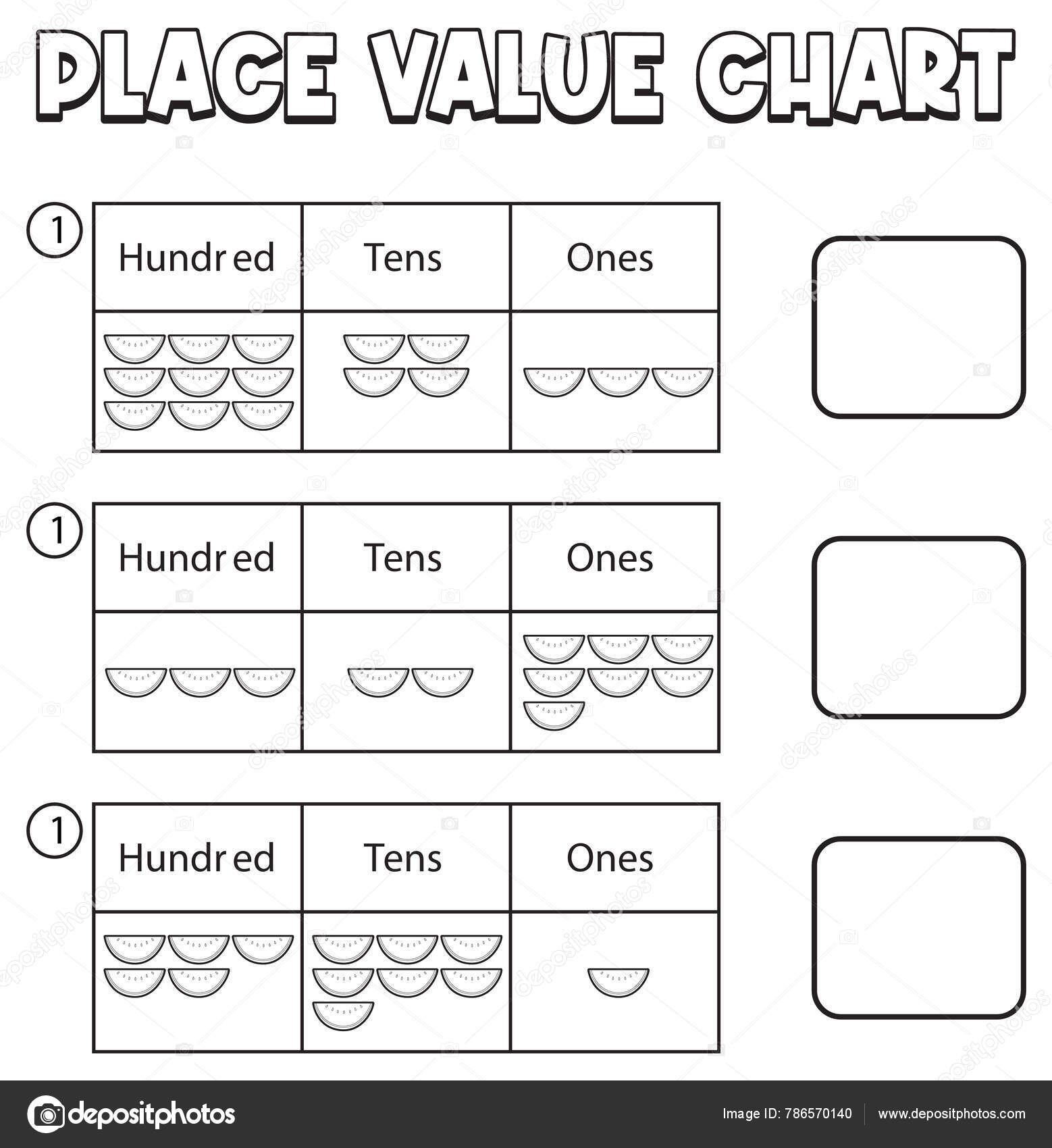 Illustration Place Value Fractions Numbers Stock Vector by ...
