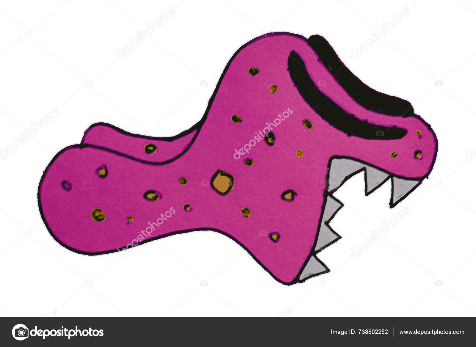 Side View Full Body Portrait Sketch Style Monster Pink Snake — Stock ...