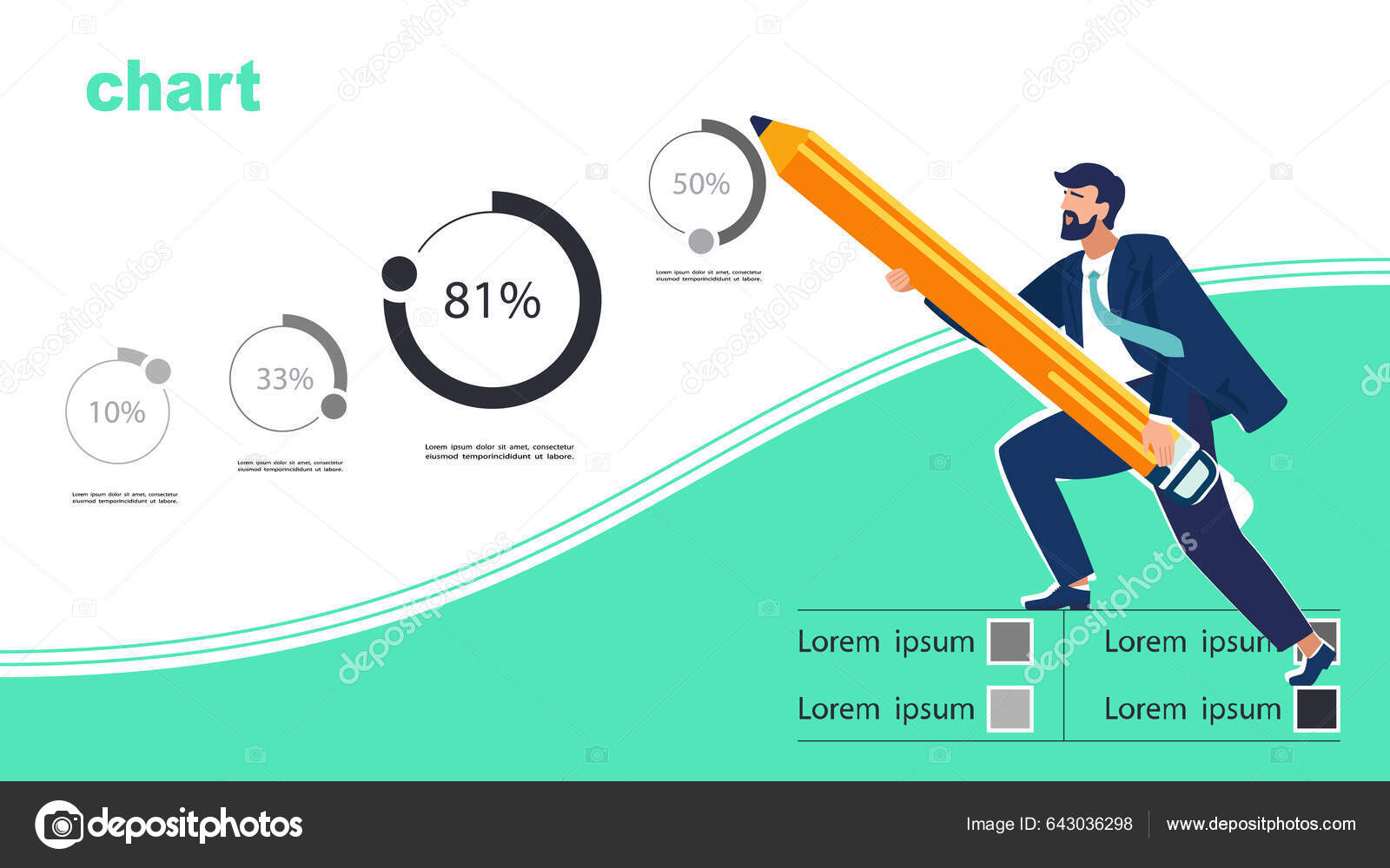 Businessman Draws Chart Financial Development Business Person ...