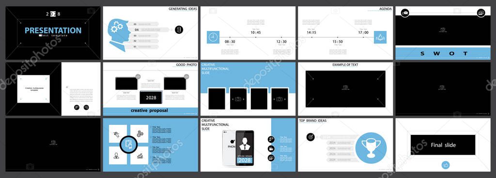 Plantilla de presentaci n empresarial. Conjunto de vectores, elementos de infograf a, dise o ...