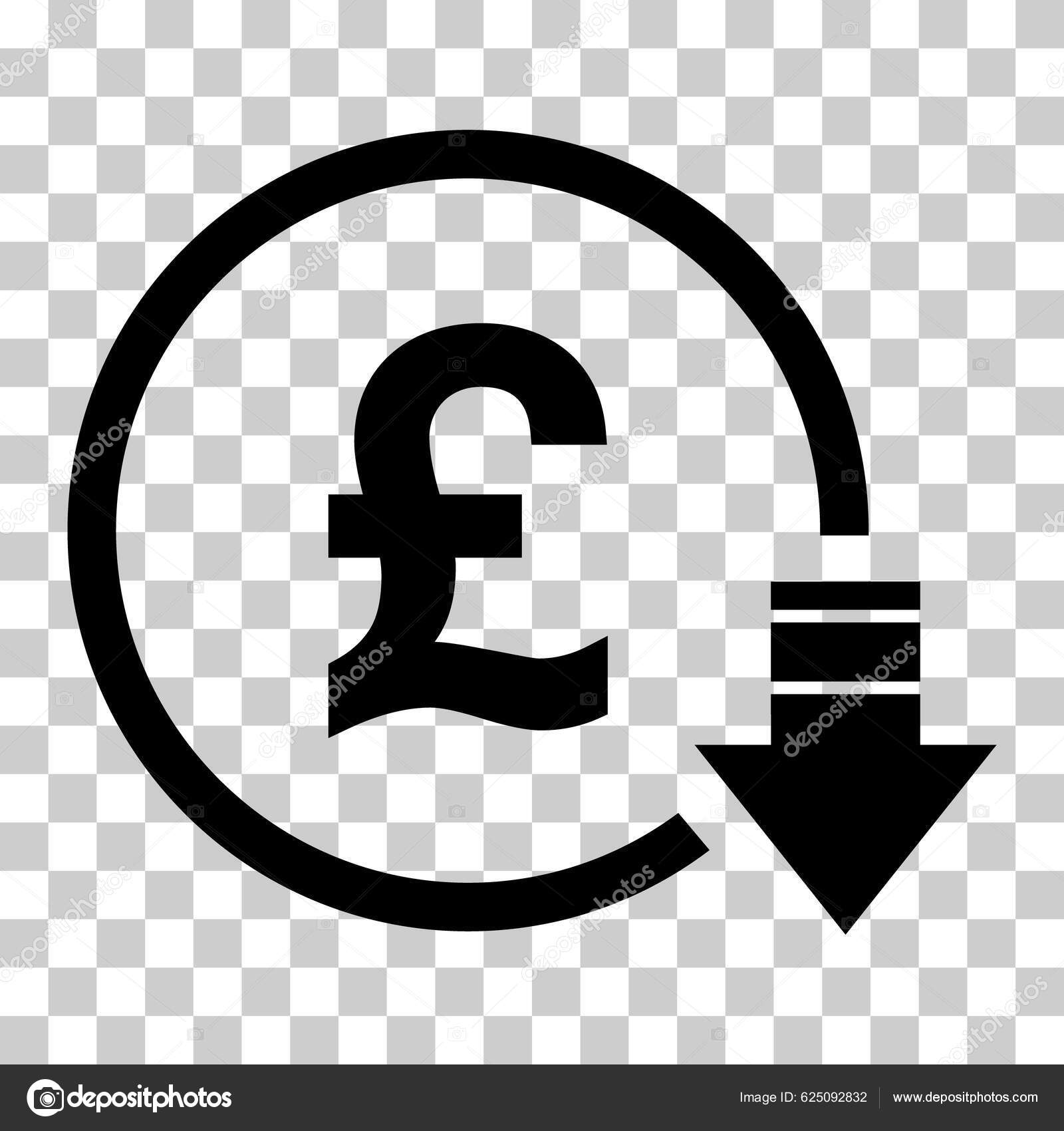Cost Reduction Decrease Pound Icon Vector Symbol Isolated Background Stock Vector by ©koblizeek ...
