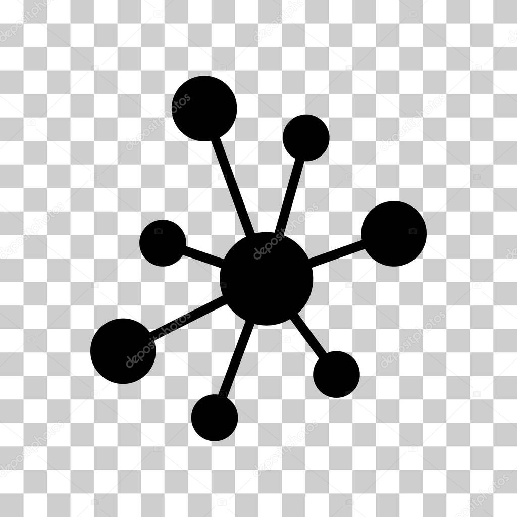 Hub flat network icon, connect structure vector symbol isolated ...