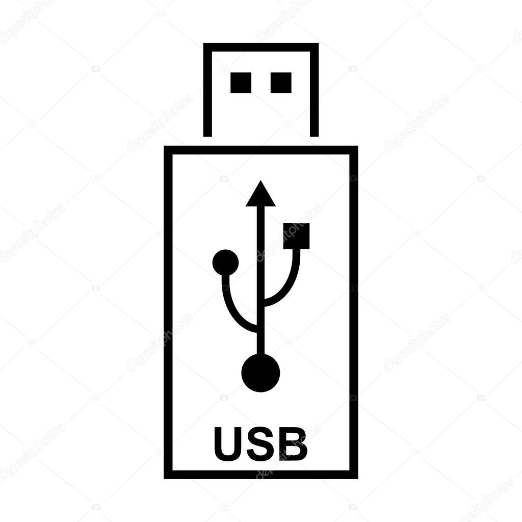 Tecnología de iconos USB, señal de dispositivo de conexión, símbolo ...