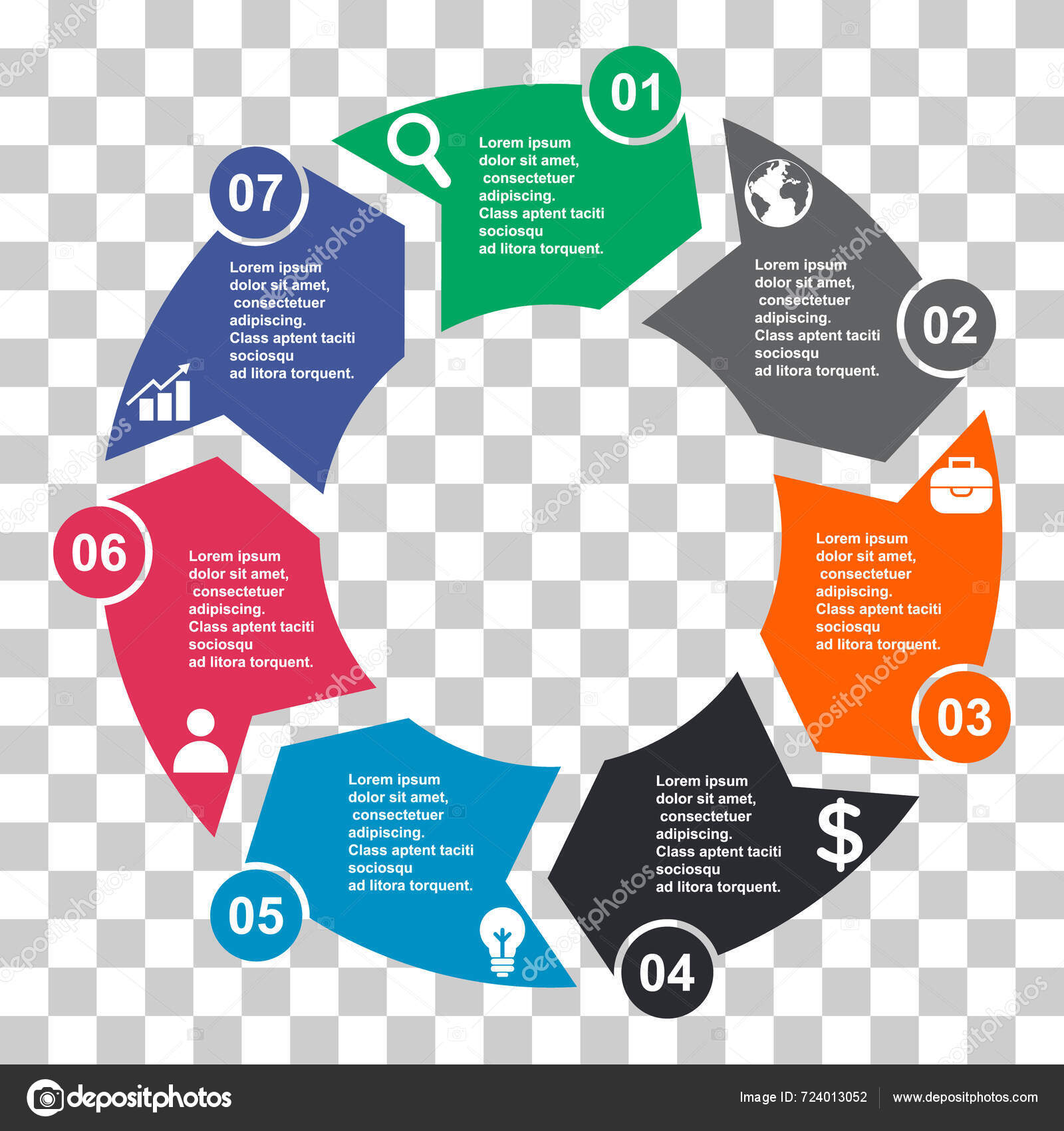 Diagrama Redondo Información Pasos Diseño Infográfico Del Pastel ...