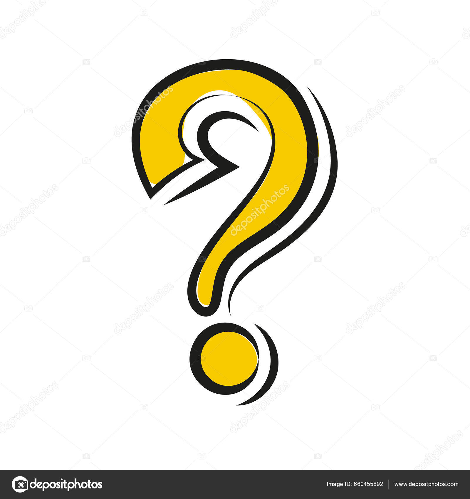 Question Mark Icon Cartoon Style Help Symbol Faq Sign White Stock ...