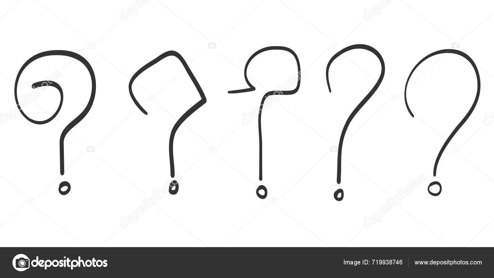 Set Hand Drawn Question Marks Doodle Questions Marks Isolated Black Stock Vector by ©Ophet.art81 ...