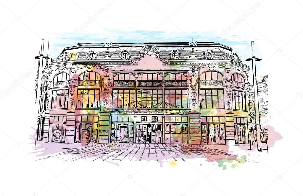 Imprimir Vista del edificio con hito de Perpiñán es la comuna en ...