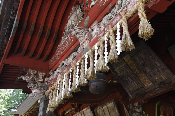'Shimenawa' ( Shinto straw festoon ) in the japanese shrine. Shimenawa ...