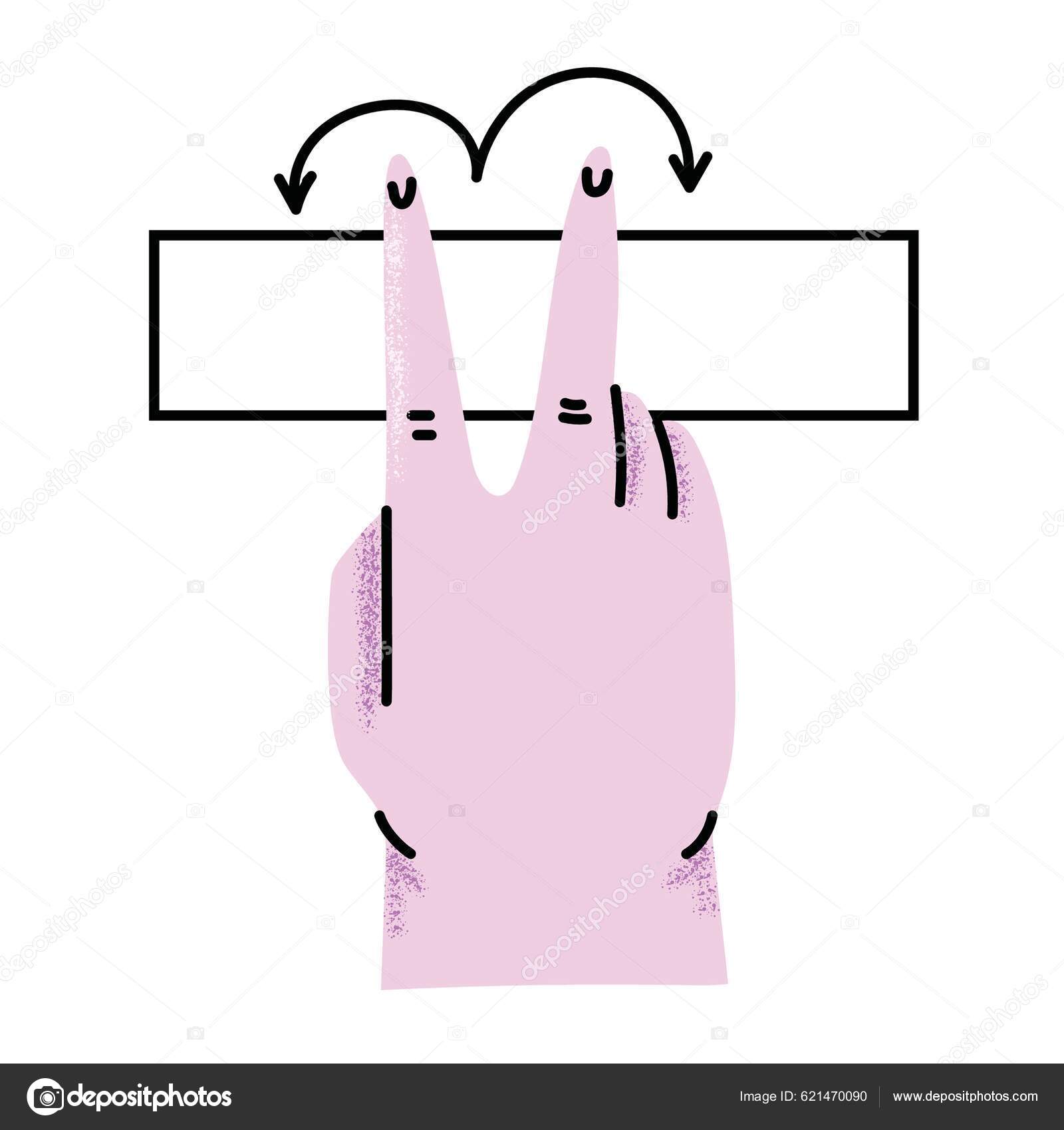 Touch Screen Gesture Icon Illustration Hand Click Finger Multi Touch Stock Vector Image by ...