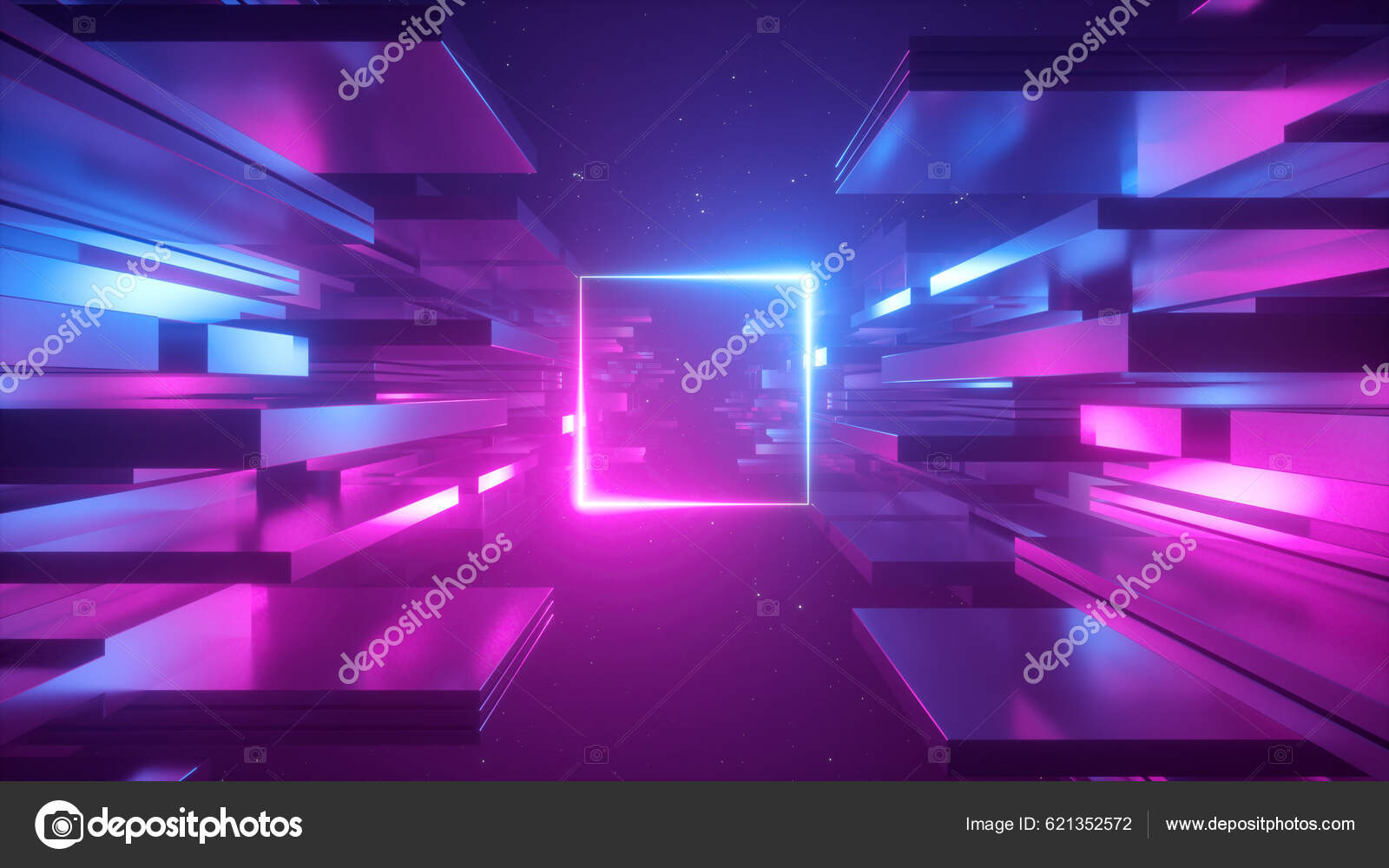 Render Abstract Futuristic Background Blue Pink Neon Light Ultraviolet ...