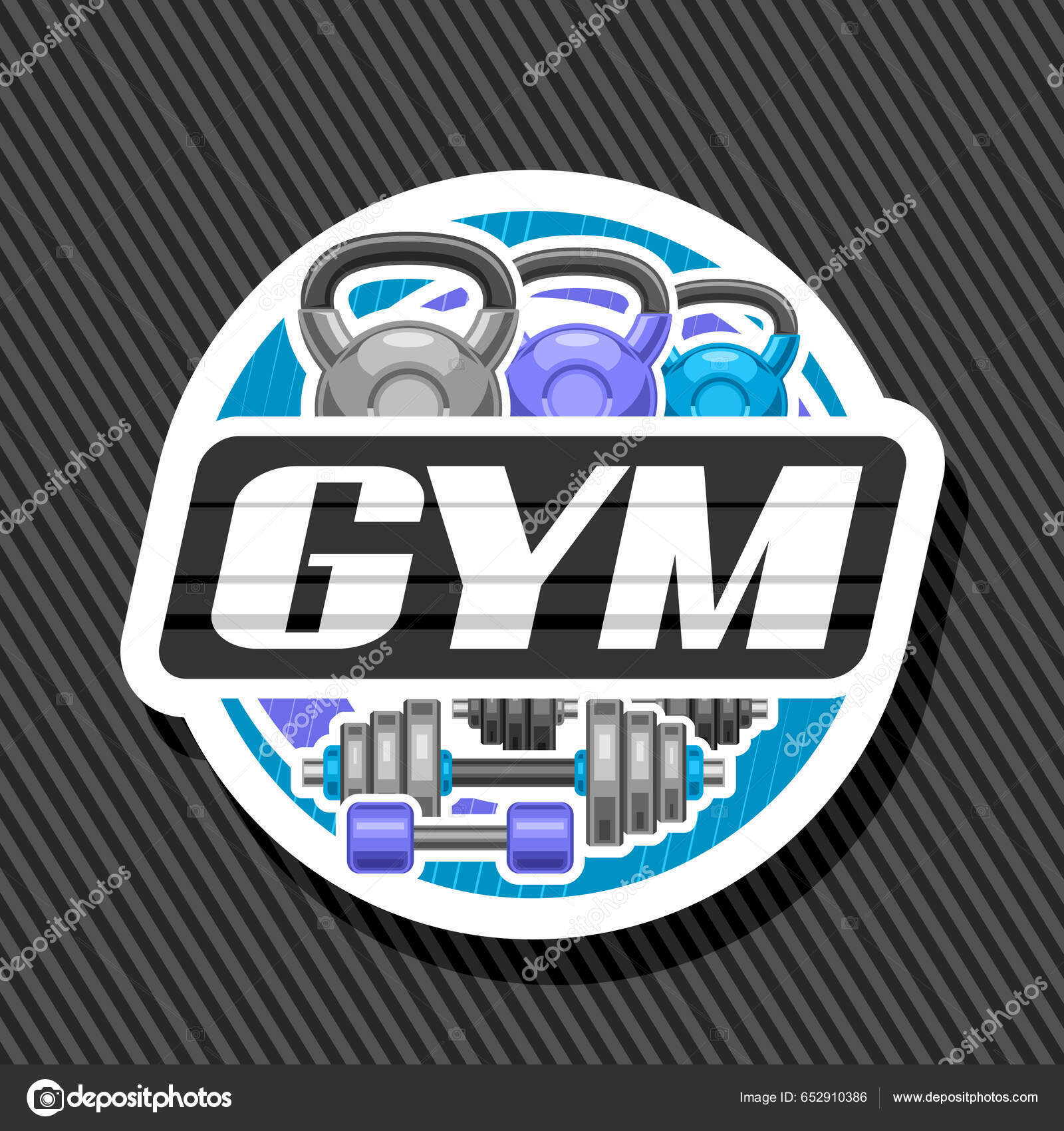 Logotipo Vectorial Para Gimnasio Deportivo Letrero Decorativo Blanco ...