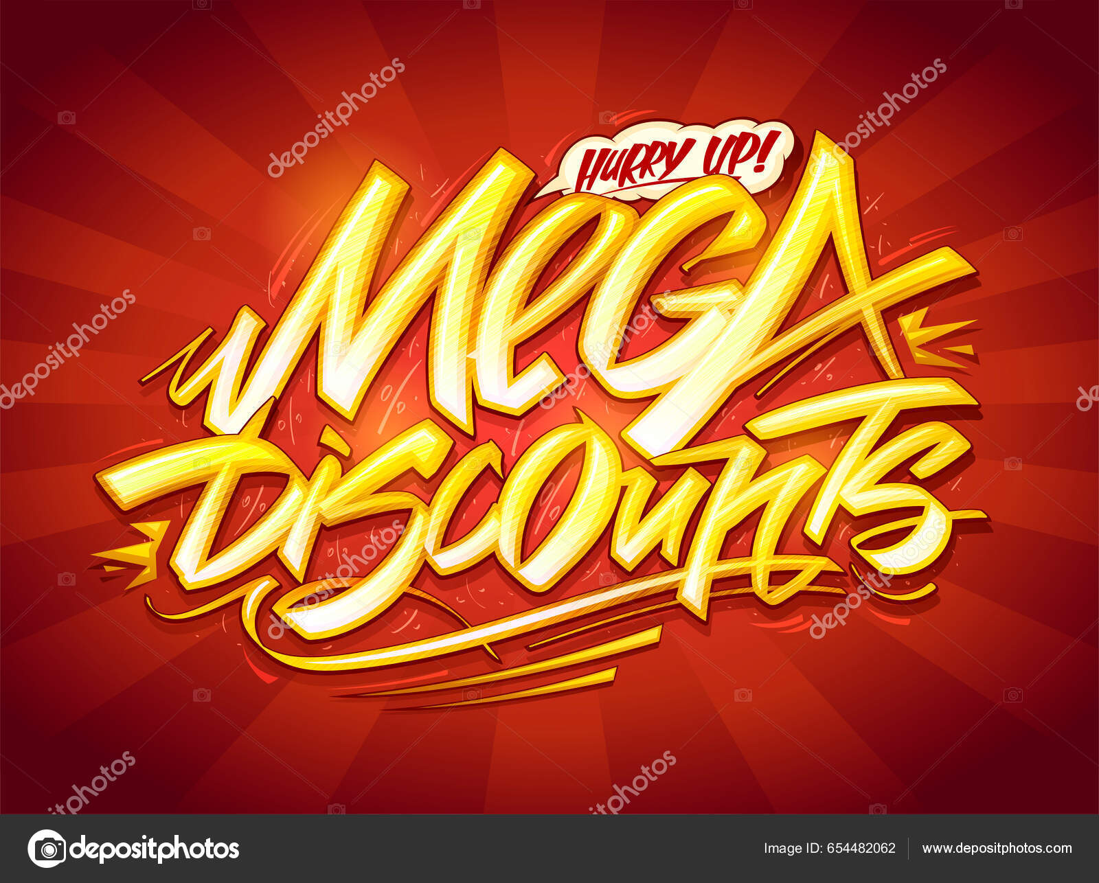 Mega Descuentos Plantilla Folleto Vectorial Con Letras Doradas ...