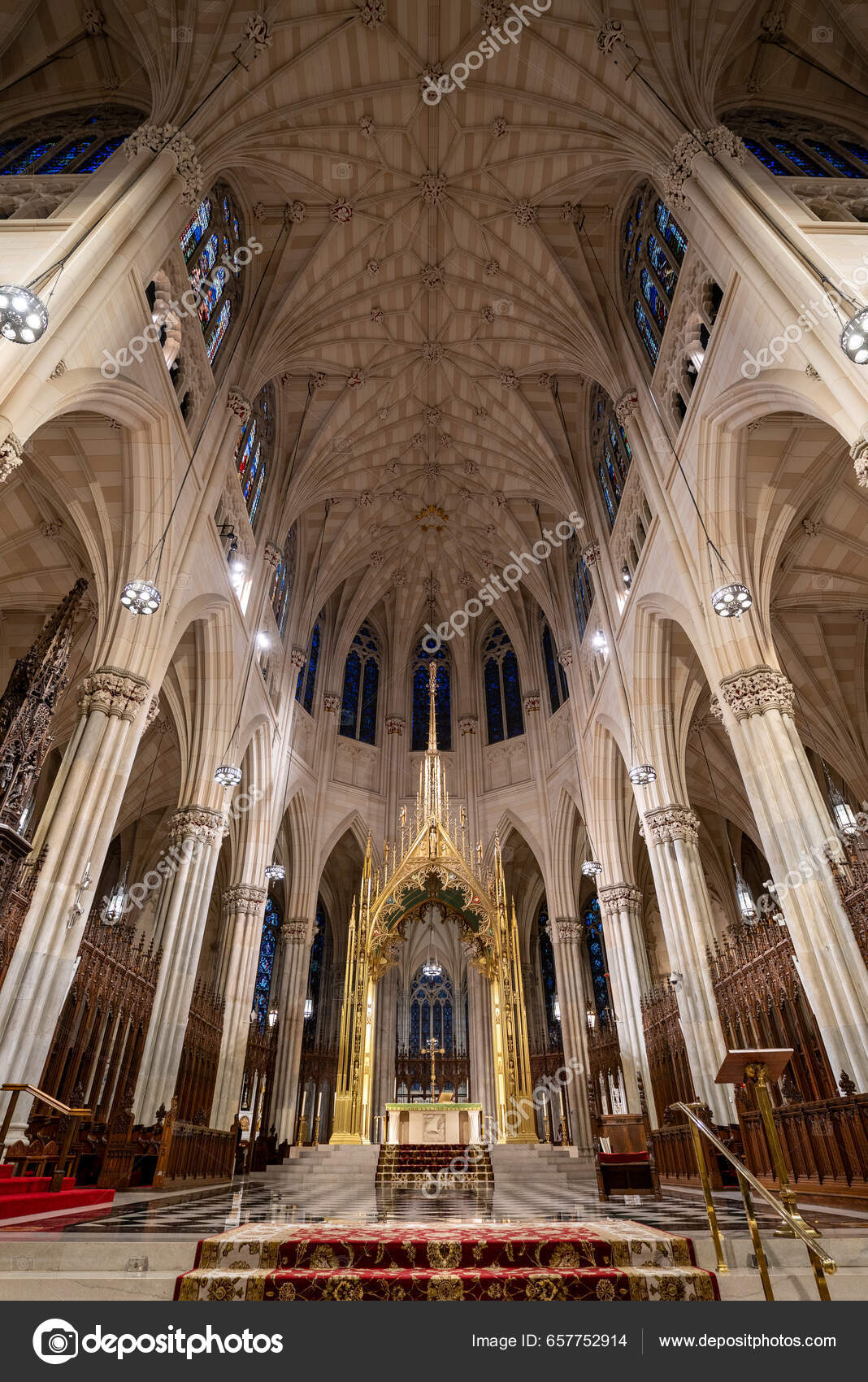 New York February 2020 Patrick's Cathedral Altar Interior View ...