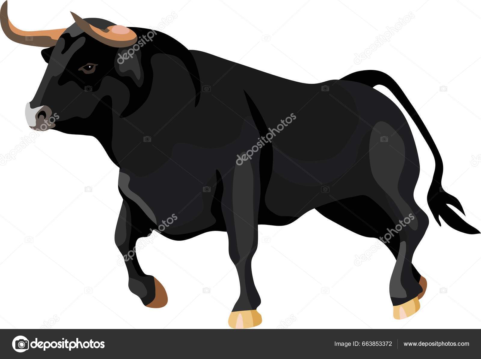 Toro Negro Mamífero Animal Vector Vector de stock por ©Maria_Dian 663853372