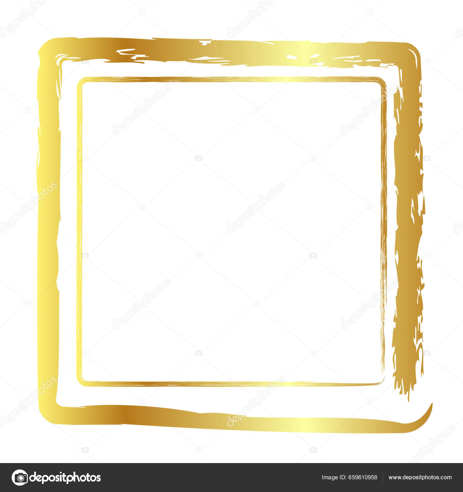 Gold Golden Vector Simple Double Line Oval Frame Crayon White Stock ...