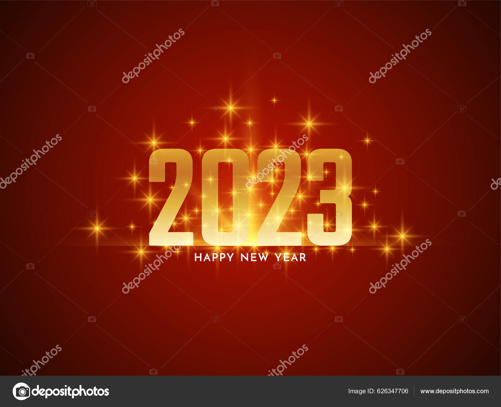 Happy New Year 2023 Red Color Background Design Vector Stock Vector by ...