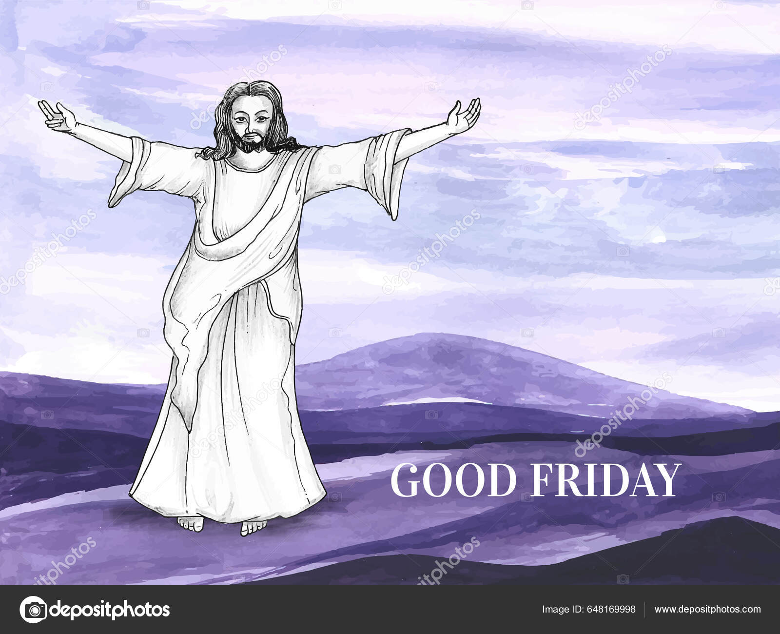 Good Friday Religious Holy Jejus Background Design Vector Stock Vector ...