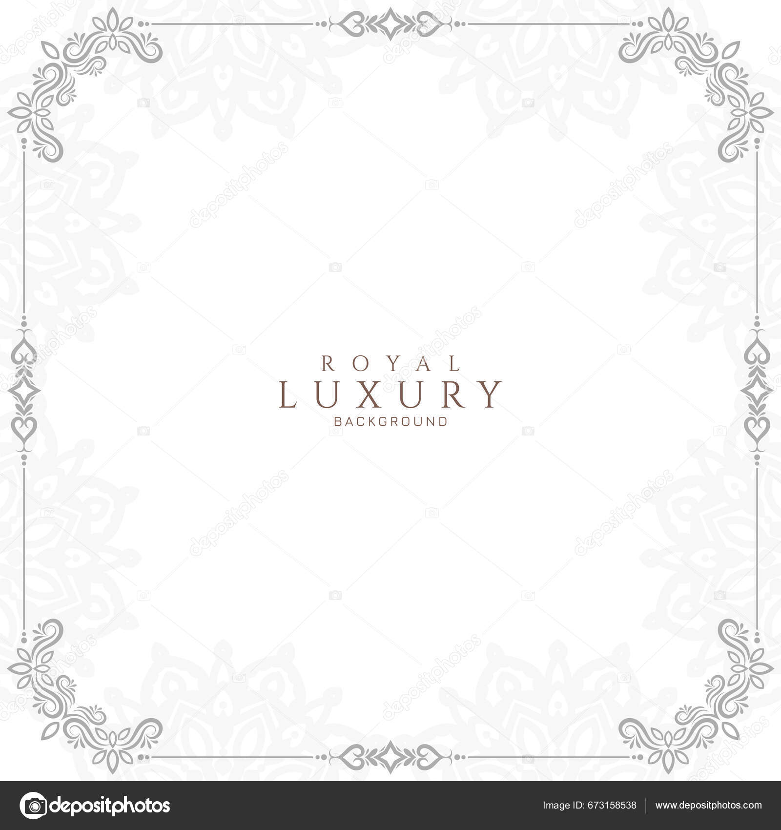 Beautiful White Color Decorative Frame Background Vector Stock Vector ...